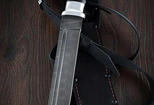 Нож охотничий пластунский дамаск черный граб