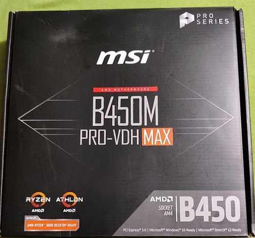 Материнская плата Msi b450m pro vdh max