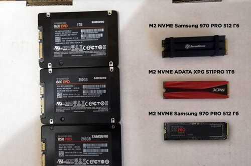 SSD M.2 nvme диски Samsung Adata 250Gb 512Gb 1Tb