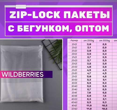 Пакеты ZIP lock EVA-LUX для упаковки товаров WB оптом