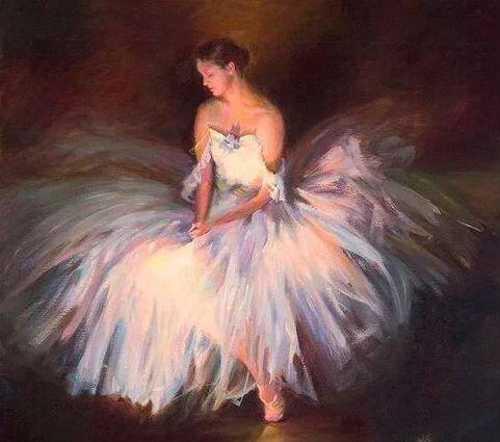 Картина маслом для интерьера балет девушка