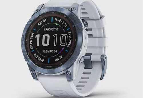 Garmin Fenix 7 Sapphire Solar титановый синий мине