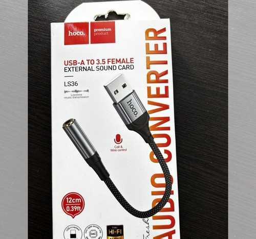 Переходник hoco usb - mini jack 3.5