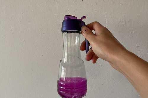 Соусник, бутылка для масла фиолетовая стеклянна