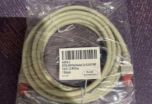 Патч-корд RJ45 шнур патчкорд кабель сетевой 6ка 3м