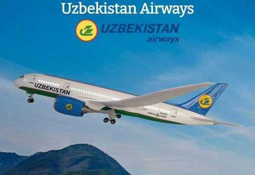 Модель самолета Boeing 787 Uzbekistan Airways 1:13