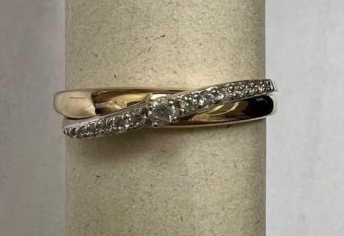 Золотое кольцо с фианитами 18,5 размер