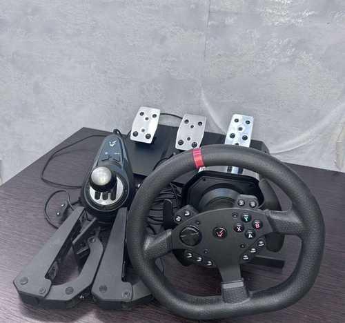 Игровой руль 900 градусов 3 педали и кпп