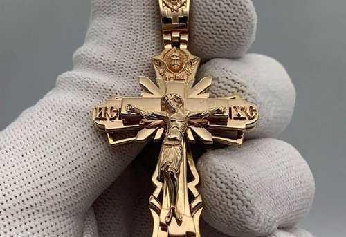 Золотой крестик мужской с Иисусом