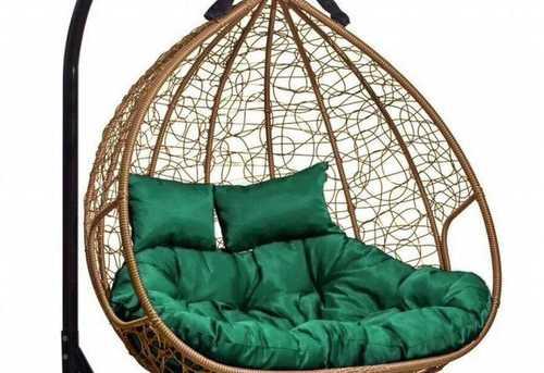 Кресло подвесное dublin wood подушка зеленая