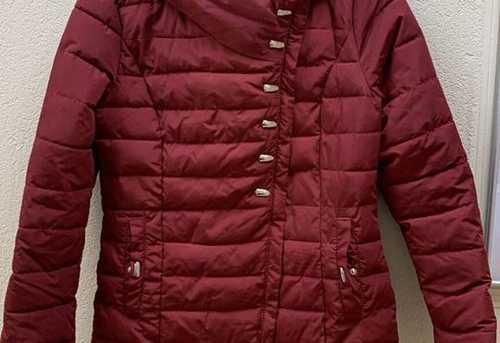 Пальто женское бордовое с копешоном р.44 дл.88