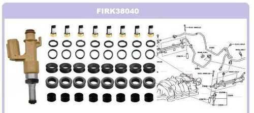 Комплект колечек топливной форсунки на 8 штук