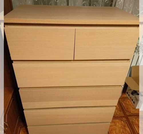 Комод IKEA malm Б\У (6 ящиков, бежевый)