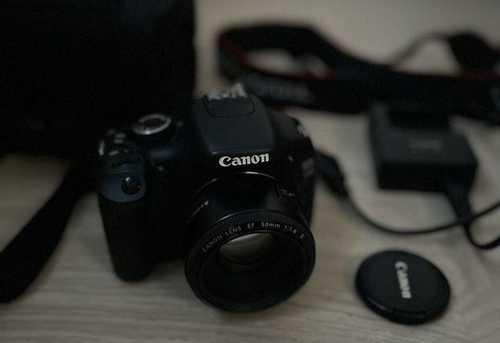Фотоаппарат canon 550d + объектив 50 mm 1.8