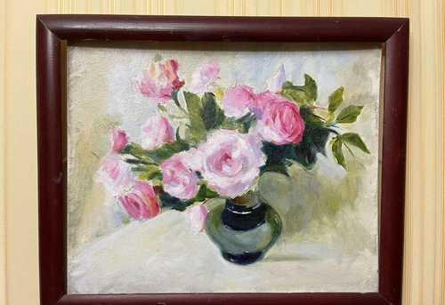 Картина маслом цветы розы
