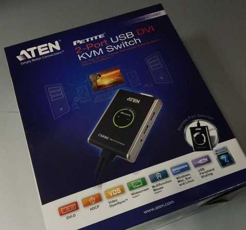 KVM-переключатель Aten Petite 2 Port USB