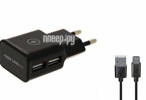 Red Line NT-2A 2xUSB 2.1A кабель microusb Bla