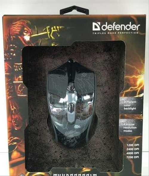 Мышка проводная Defender GM-925 Thunderbolt 4 кноп