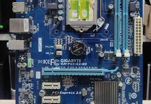 Мат. плата Gigabyte GA-P61-S3-B3/LGA1155/DDR3