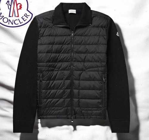 Кардиган Moncler чёрный из трикотажа базовый