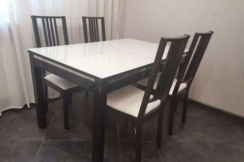 Стол обеденный раздвижной и стулья IKEA