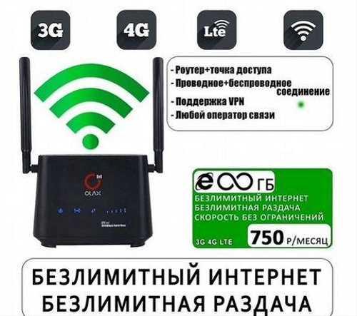 4G Wi-Fi интернет центр ZTE 2в1+Tapиф Meгаl 022