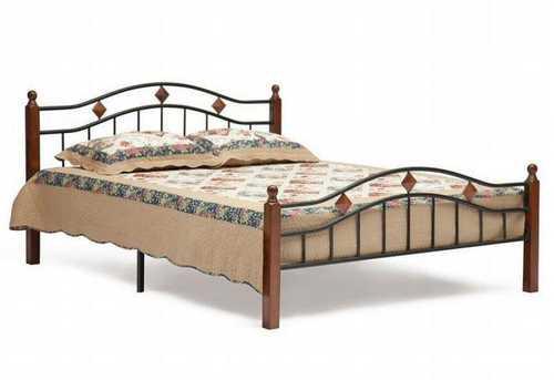 Кровать AT-126 160*200 см, красный дуб/черный
