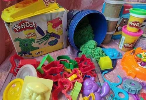 Кинетический песок и play doh