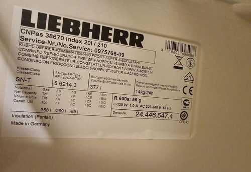 Холодильник liebherr CNpes 38670