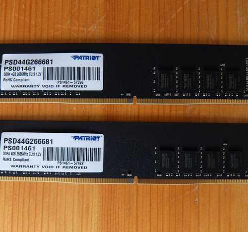 Оперативная память ddr4 4Gb - 2шт