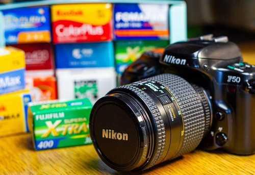 Nikon f50 с объективом Nikkor AF 28-105