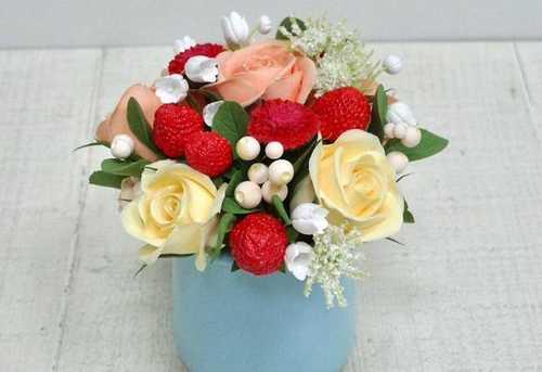 Цветы и ягоды из полимерной глины