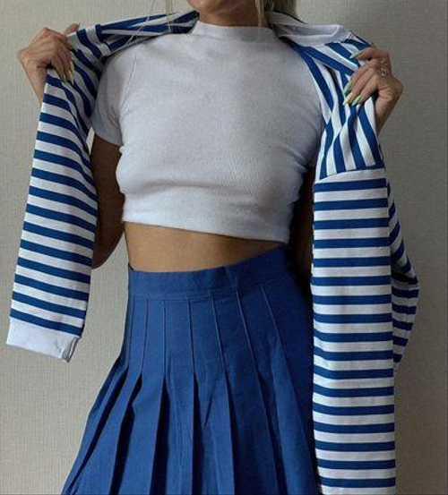 Тельняшка Юбка плиссе теннисная стиль zara