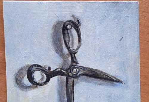 Картина акрилом "Ножницы", 15*15 см