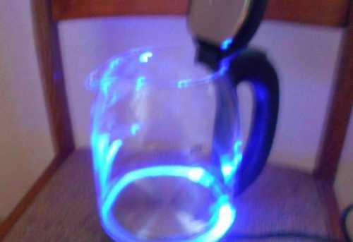 Электрический стеклянный чайник с подсветкой новый