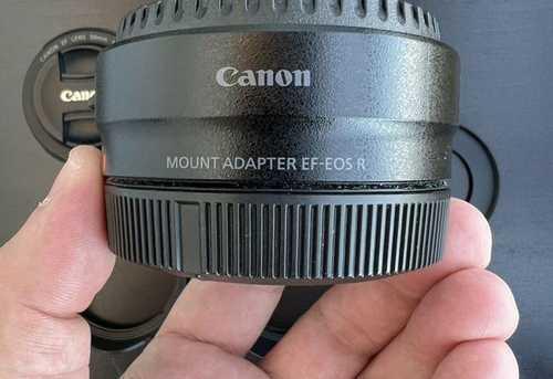Переходник Canon EF RF + Canon EF 50mm f1.8 stm
