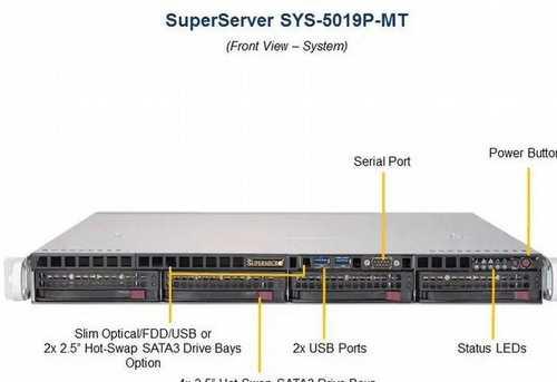 Сервер Supermicro 5019P-MT 8 быстрых ядер + 192 Гб