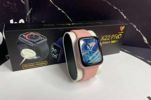 Легендарные Смарт часы x22pro в розовом цвете