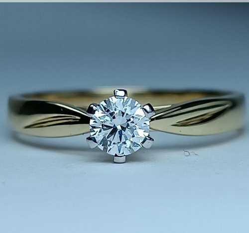 Кольцо новое 585* бр-т 0,3 ct