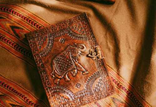 Блокнот из эко кожи - Индийский слон. Индия