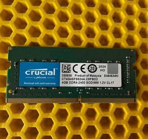 Оперативная память ddr4 4gb crucial 2400 от монобл