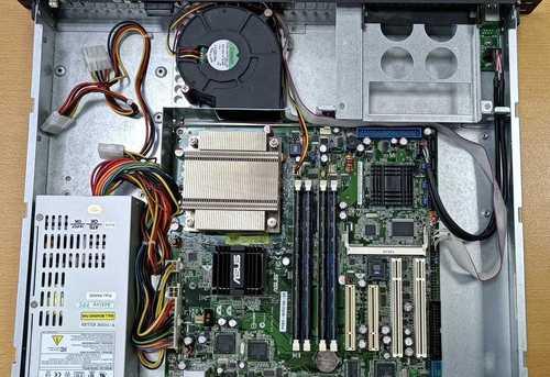 Компактный сервер 1U asus P5BV-M/RS100-E5