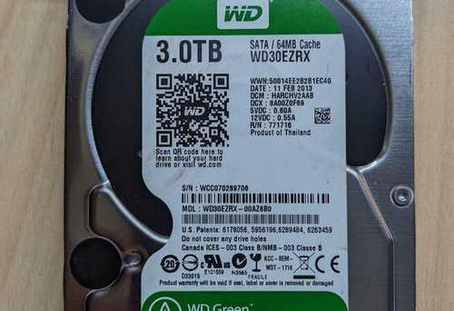 Жёсткий диск HDD WD Green 3TB WD30ezrx