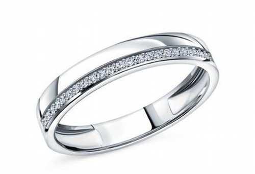 Обручальное кольцо белое золото с бриллиантами