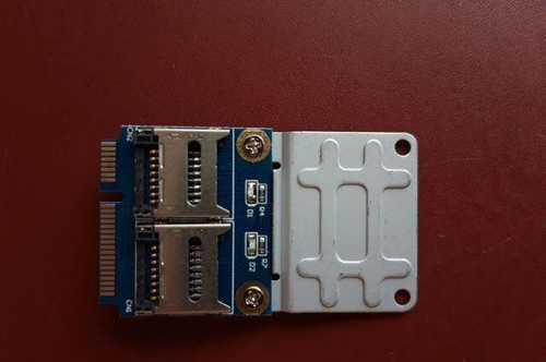 Адаптер 2-х Micro-SD в слот mini PCI-e (ноутбук)