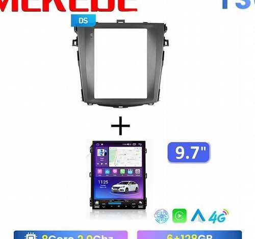 Магнитола 9.7 дюйма Toyota Corolla 10 E140 E150 DS 2006-2013 Mekede TS6 6 128G carplay