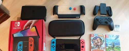 Nintendo Switch oled + игровой комплект