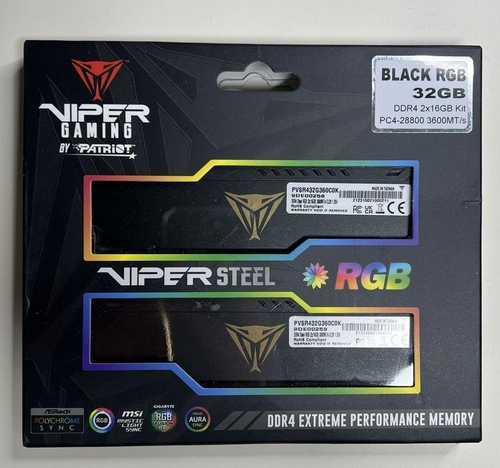 Оперативная память Patriot Viper DDR4 32gb 3600