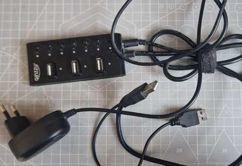 USB хаб Ginzzu GR-487UAB