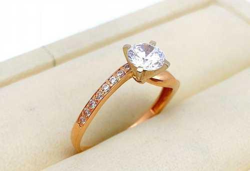 Золотое кольцо с камнямми 585пр. размер: 17